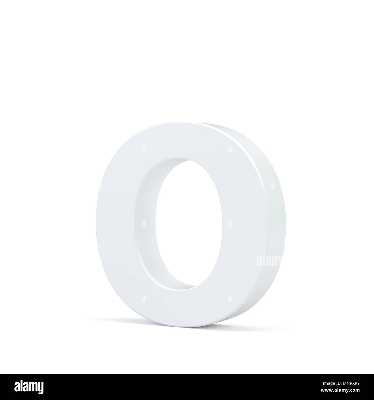 White small letter O isolated on white background. 3d rendering Stock ...