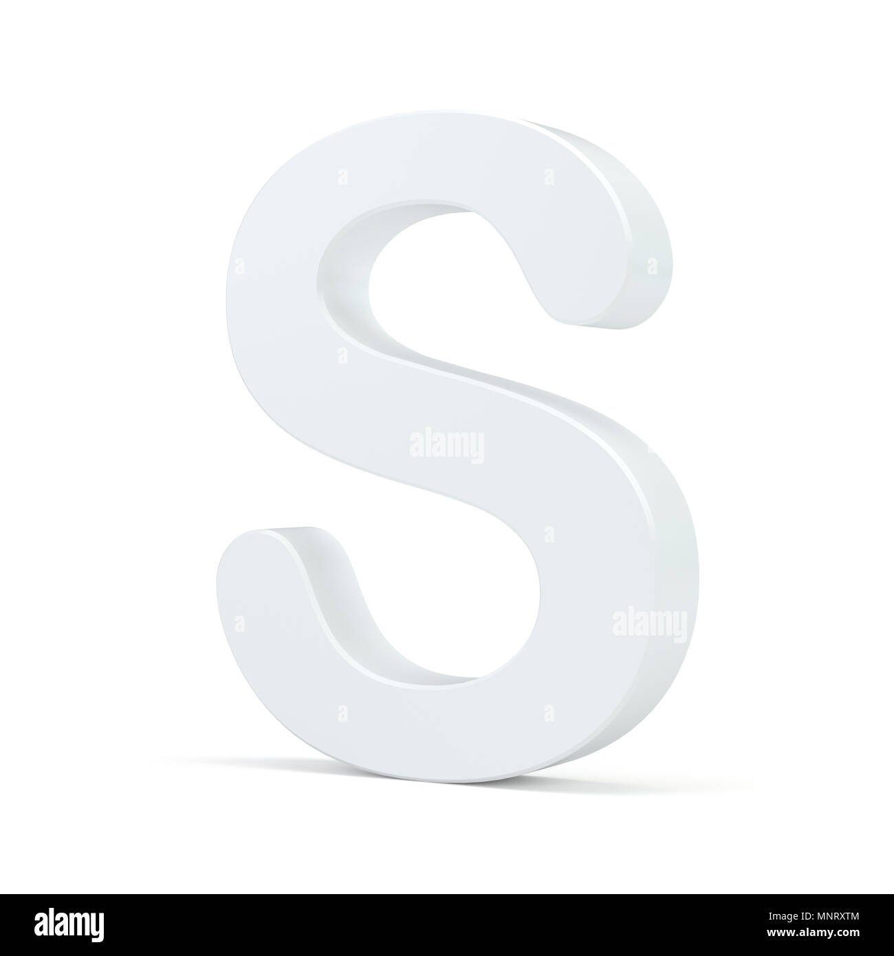 White letter S isolated on white background. 3d rendering Stock Photo ...