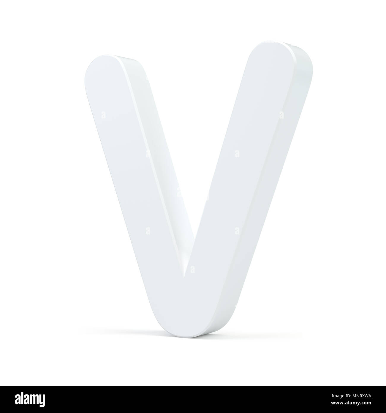 White letter V isolated on white background. 3d rendering Stock Photo ...