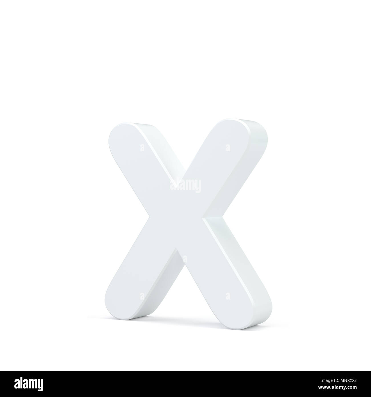 White small letter X isolated on white background. 3d rendering Stock ...