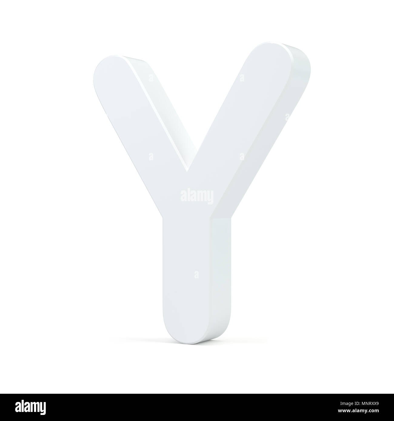 White letter Y isolated on white background. 3d rendering Stock Photo ...