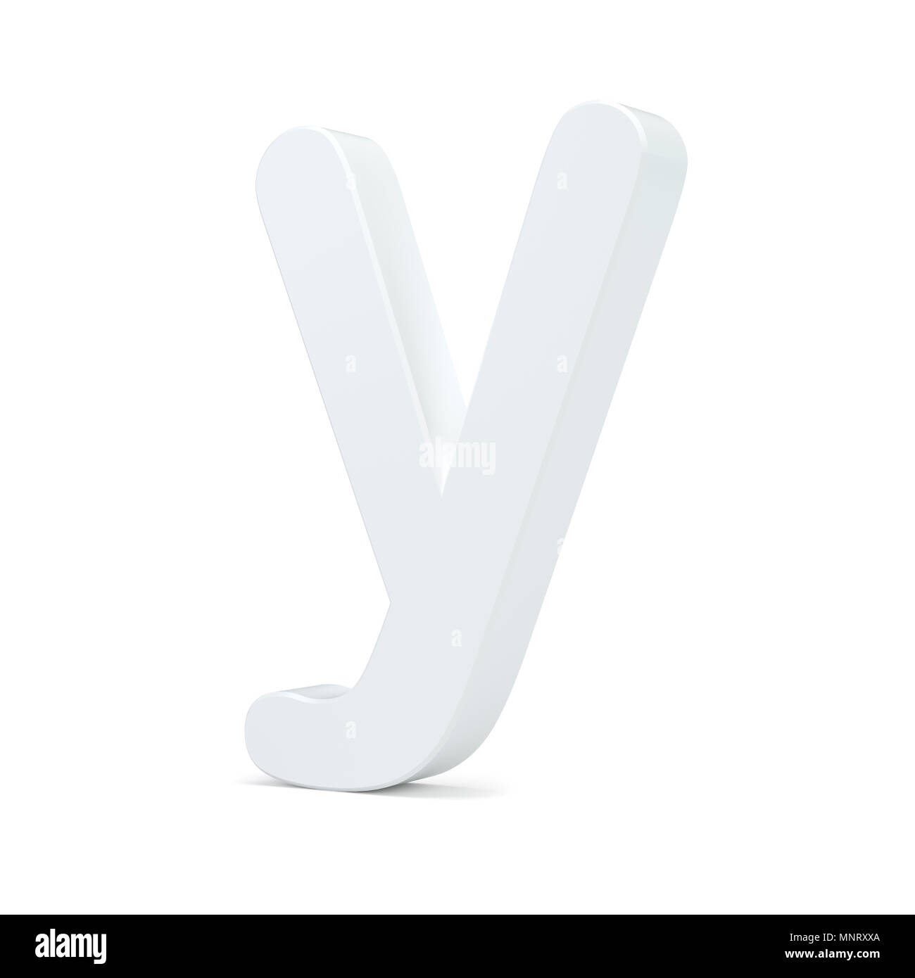 White small letter Y isolated on white background. 3d rendering Stock ...