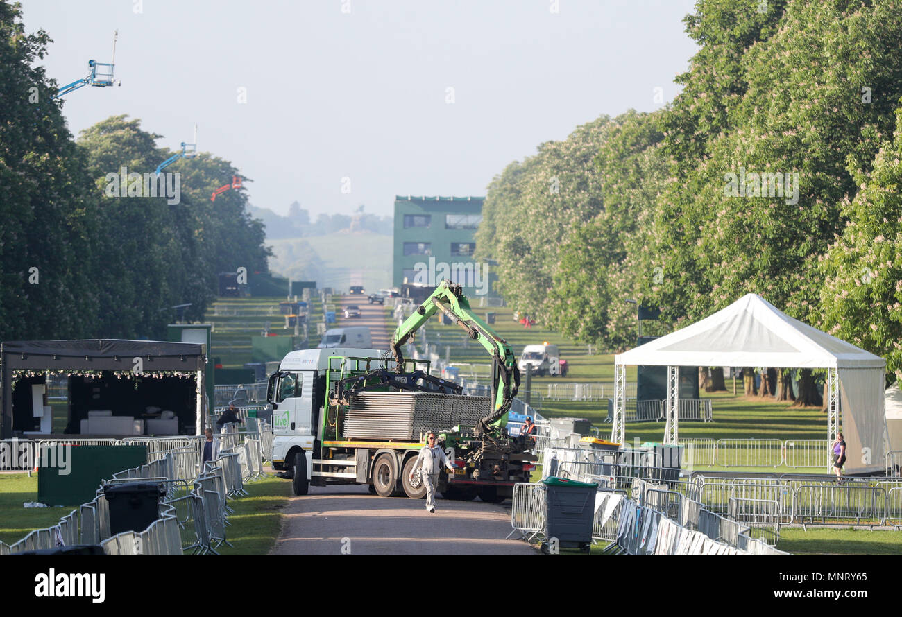 A lorry carrying Trakway leaves the Long Walk in Windsor, as the clean ...