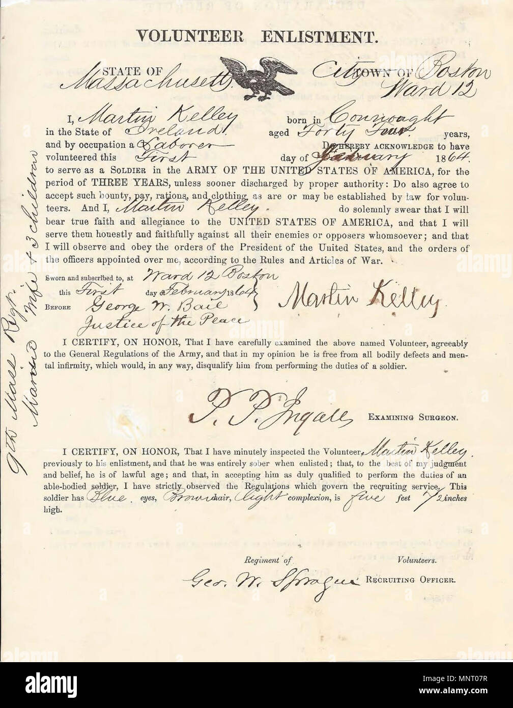 HANSCOM AIR FORCE BASE -- Civil War era enlistment papers shows the ...