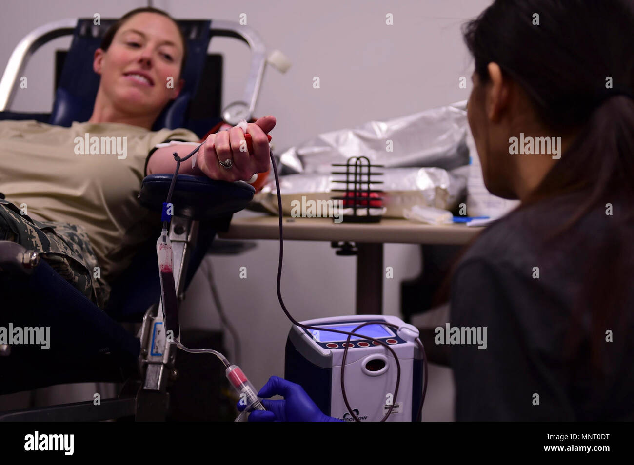 Buckley members participate in a blood drive hosted by Bonfils Blood ...