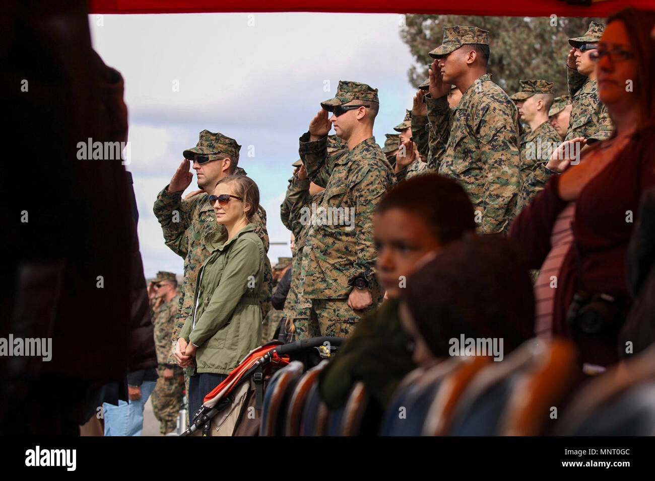 U.S. Marines with the School of Infantry – West, and their guests ...