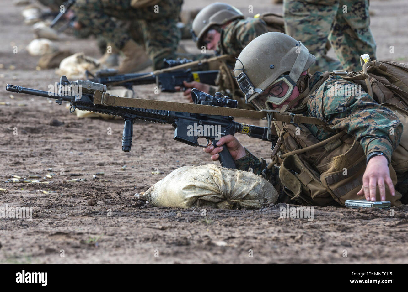 U.S. Marine Pfc. Sarah Parker with Golf Company, Marine Combat Training ...