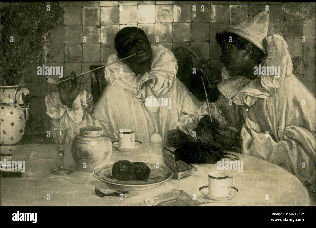 . Paul Hoecker - Pierrot - mit Pfeifen . circa 1900. Paul Hoecker (1854 ...