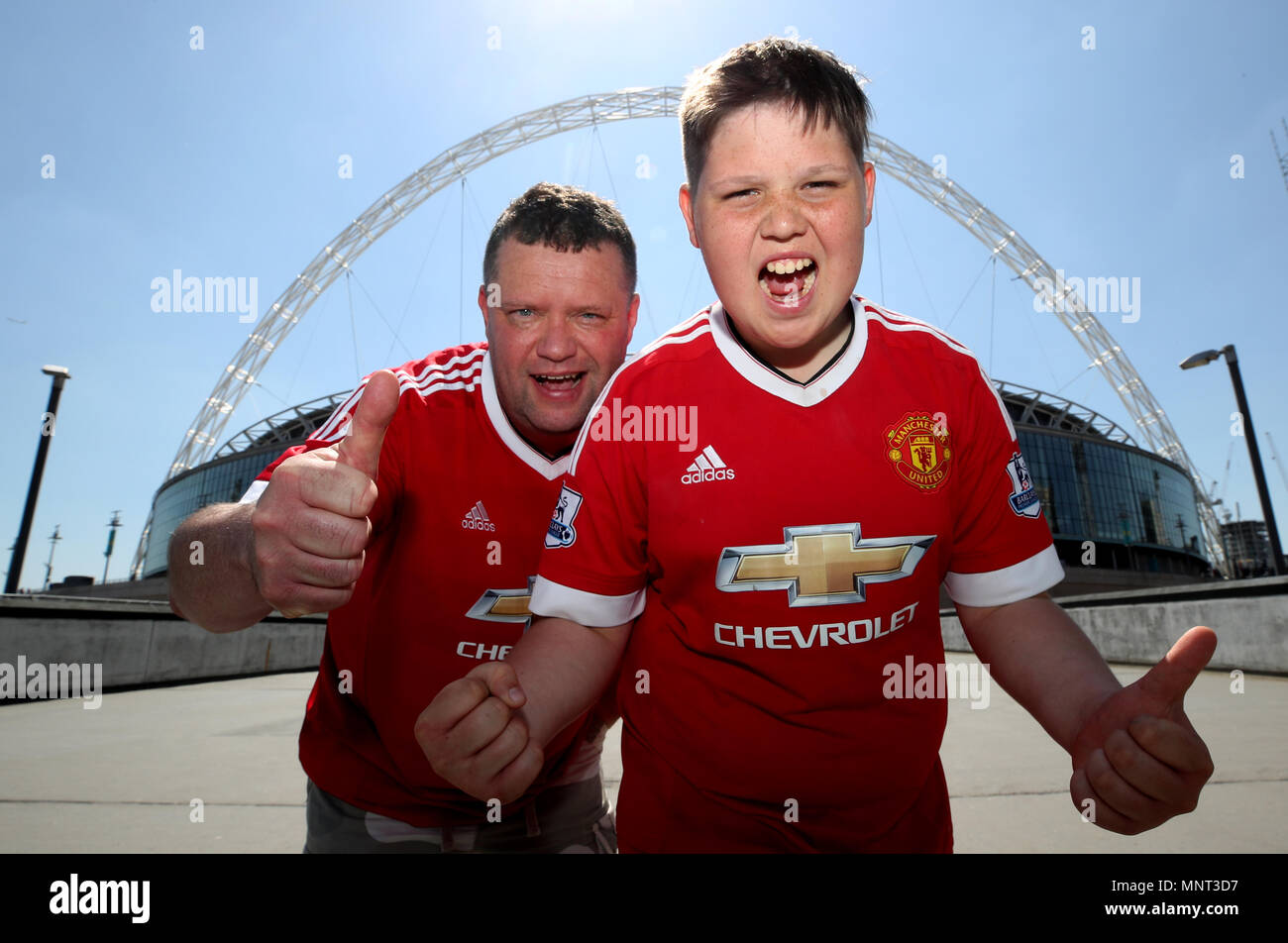 Manchester United fans show support for their team before the Emirates ...