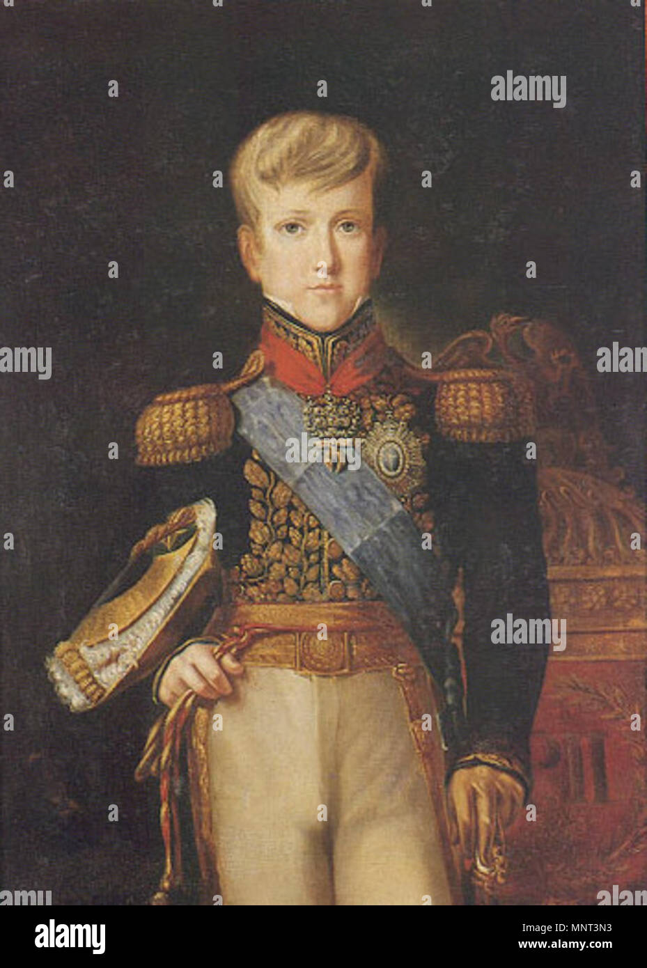 English: Emperor Pedro II, at age 12 Português: Retrato do Imperador D ...