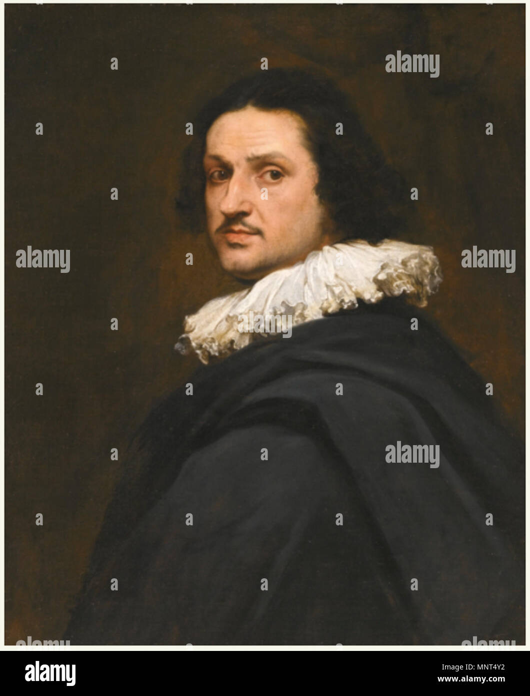 English: Portrait of a Gentleman, wearing a white ruff looking over his ...