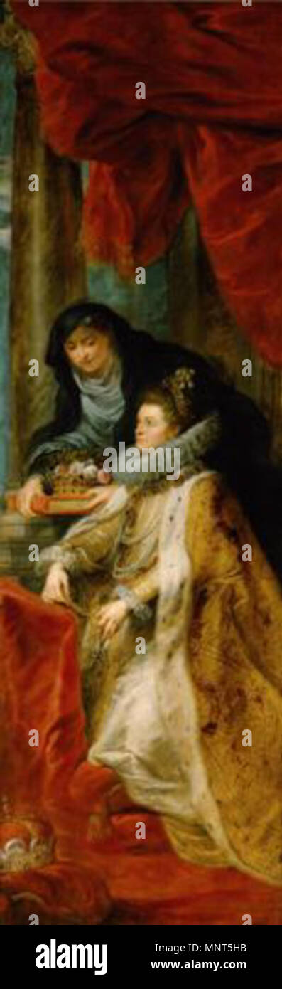 Deutsch: Ildefonso-Altar: Maria erscheint dem Hl. Ildefonso (Mittelteil), Erzherzog Albrecht der ...