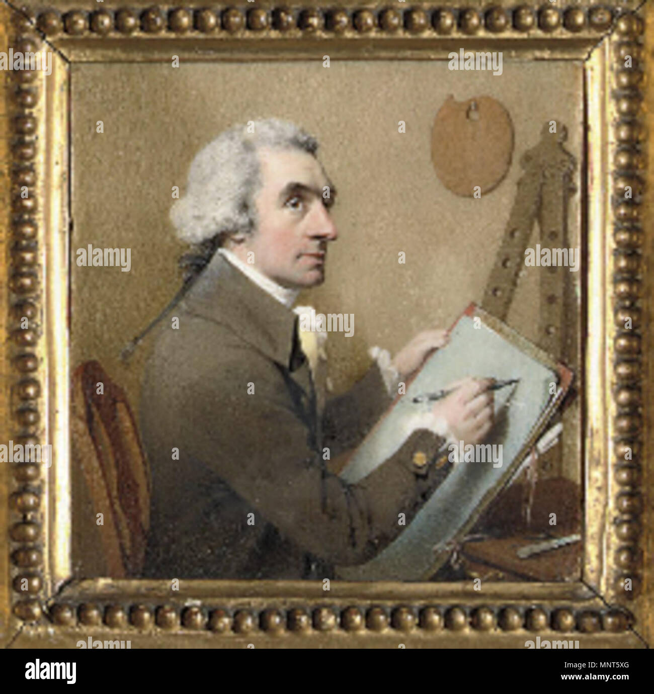 Self-portrait . English: A self-portrait of the artist, seated at his ...