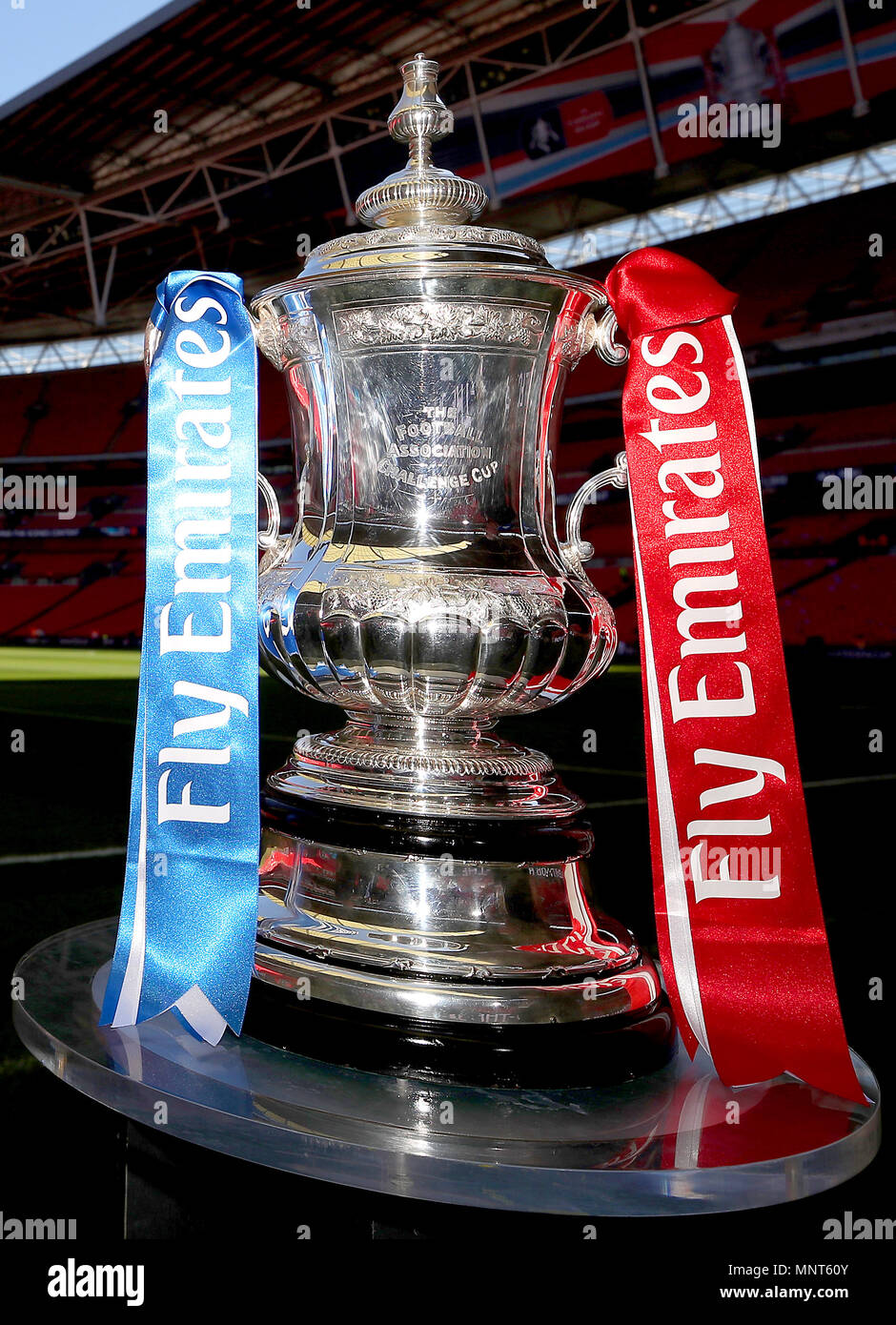 A detail view of the FA Cup before the Emirates FA Cup Final at Wembley ...