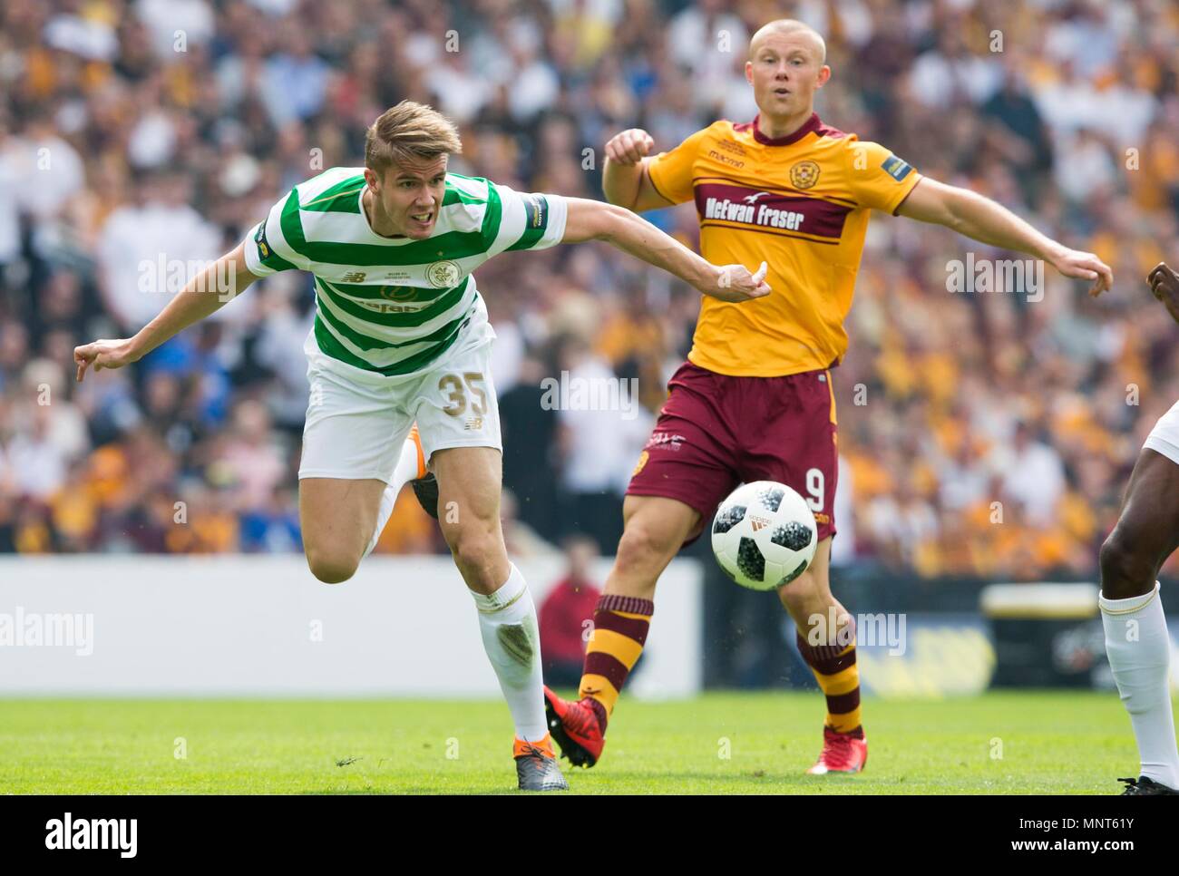 Celtic’s Kristopher Ajer (left) during the William Hill Scottish Cup ...