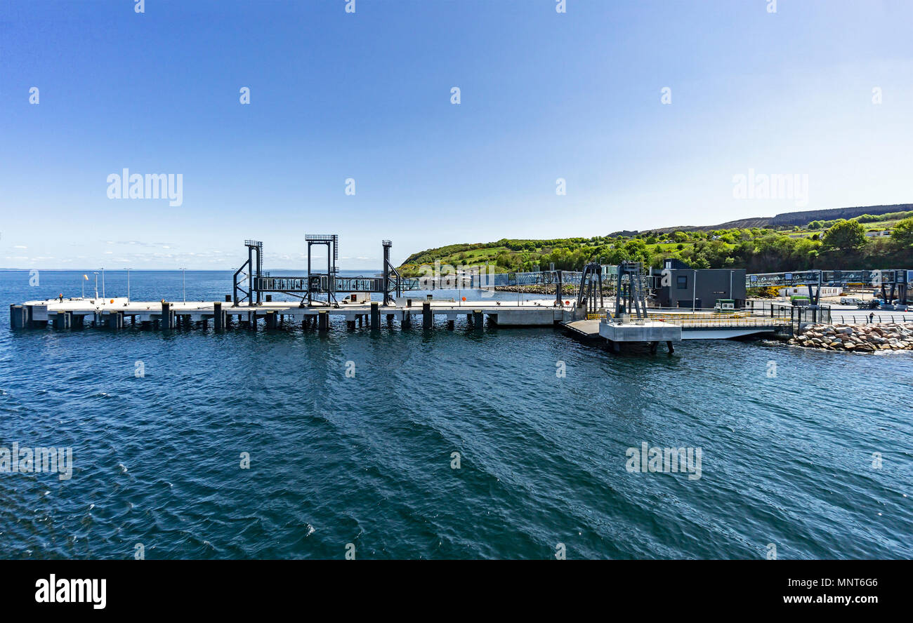 The pier and ro-ro ramp at the new Caledonian MacBrayne ferry terminal ...