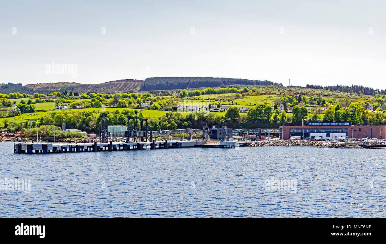 The pier and ro-ro ramp at the new Caledonian MacBrayne ferry terminal ...