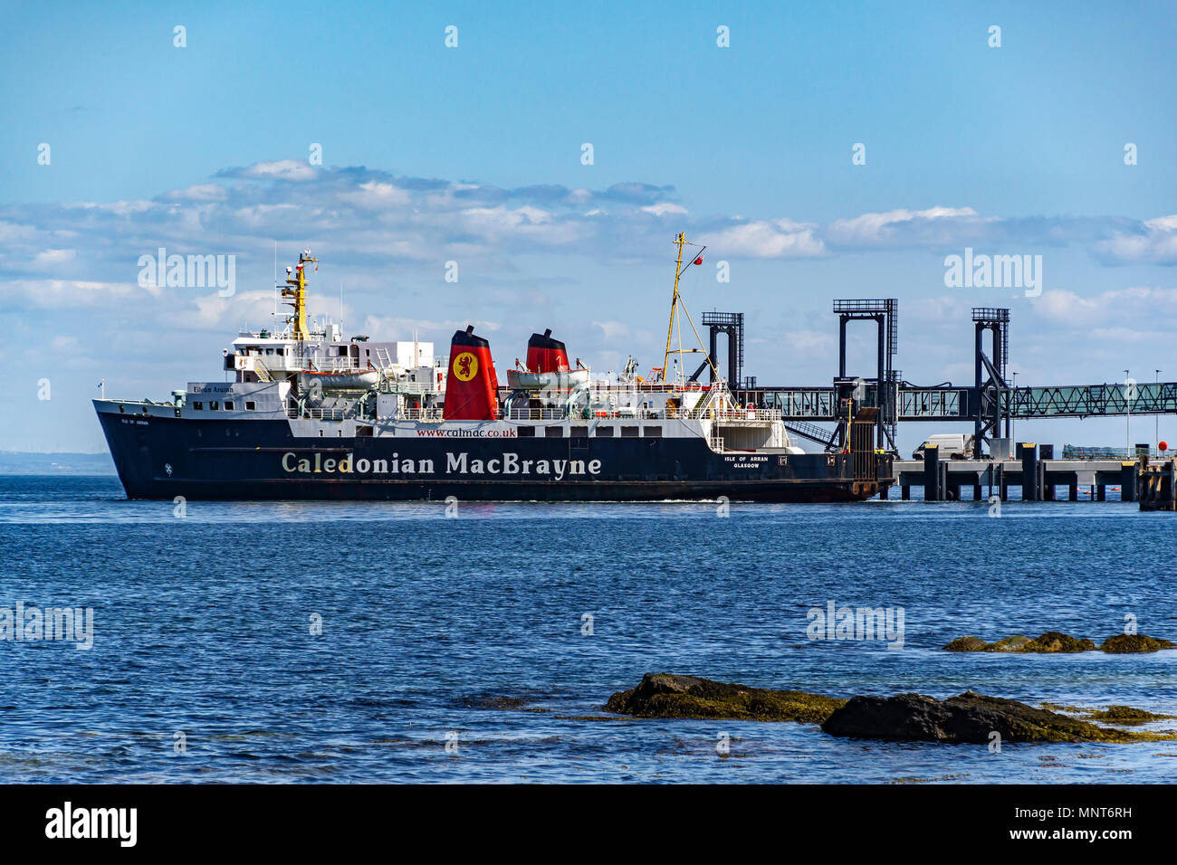 CalMac car and passenger ferry Isle of Arran at the new Caledonian ...
