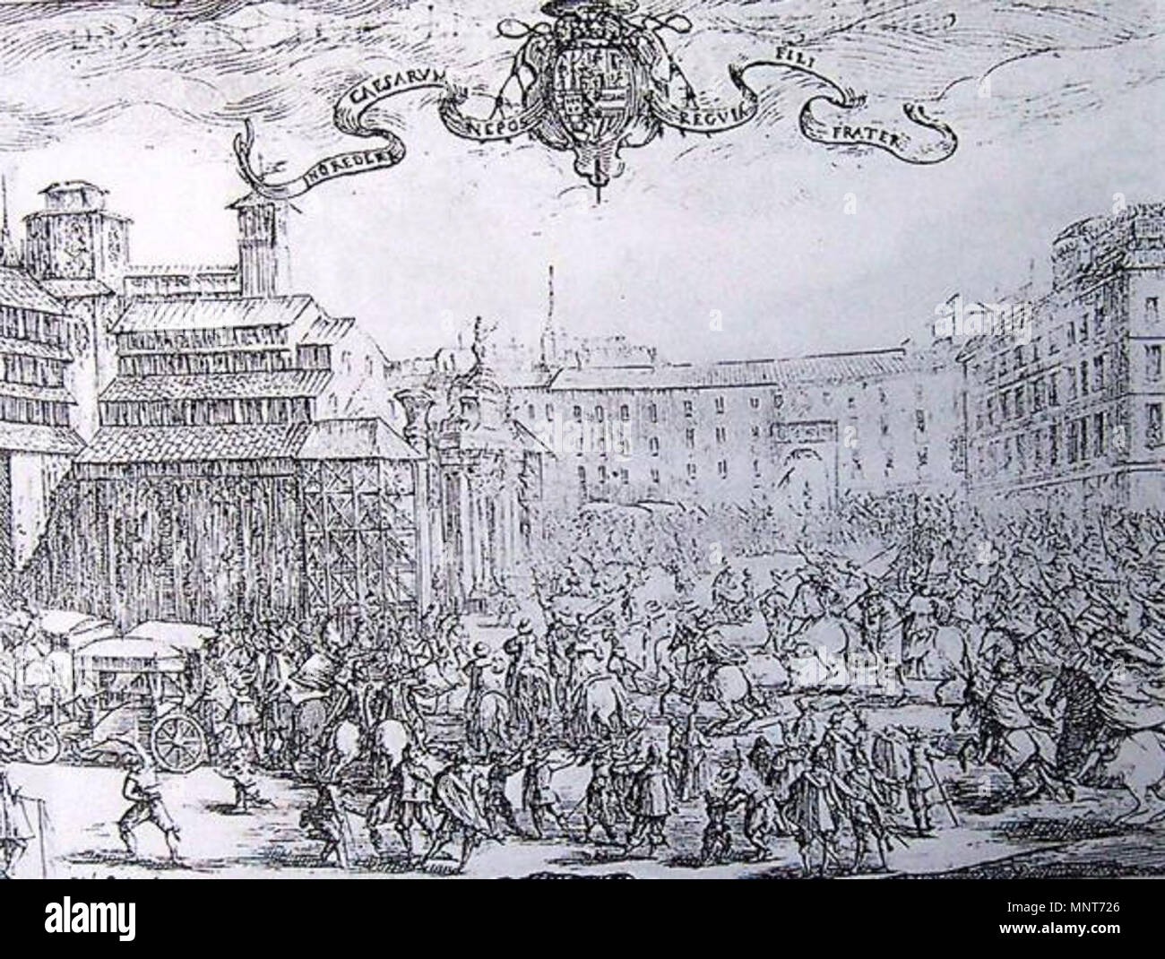 . English: Milan, piazza del Duomo in 1630 during the celebrations for ...
