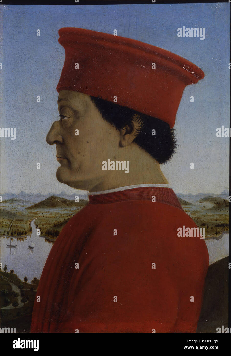 Italian: Ritratti dei Duchi di Urbino Federico da Montefeltro e ...