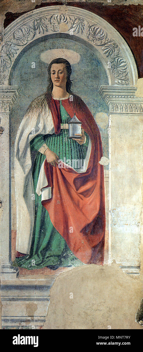 . Mary Magdalene Piero della Francesca Fresco, 190 x 105 cm Arezzo ...