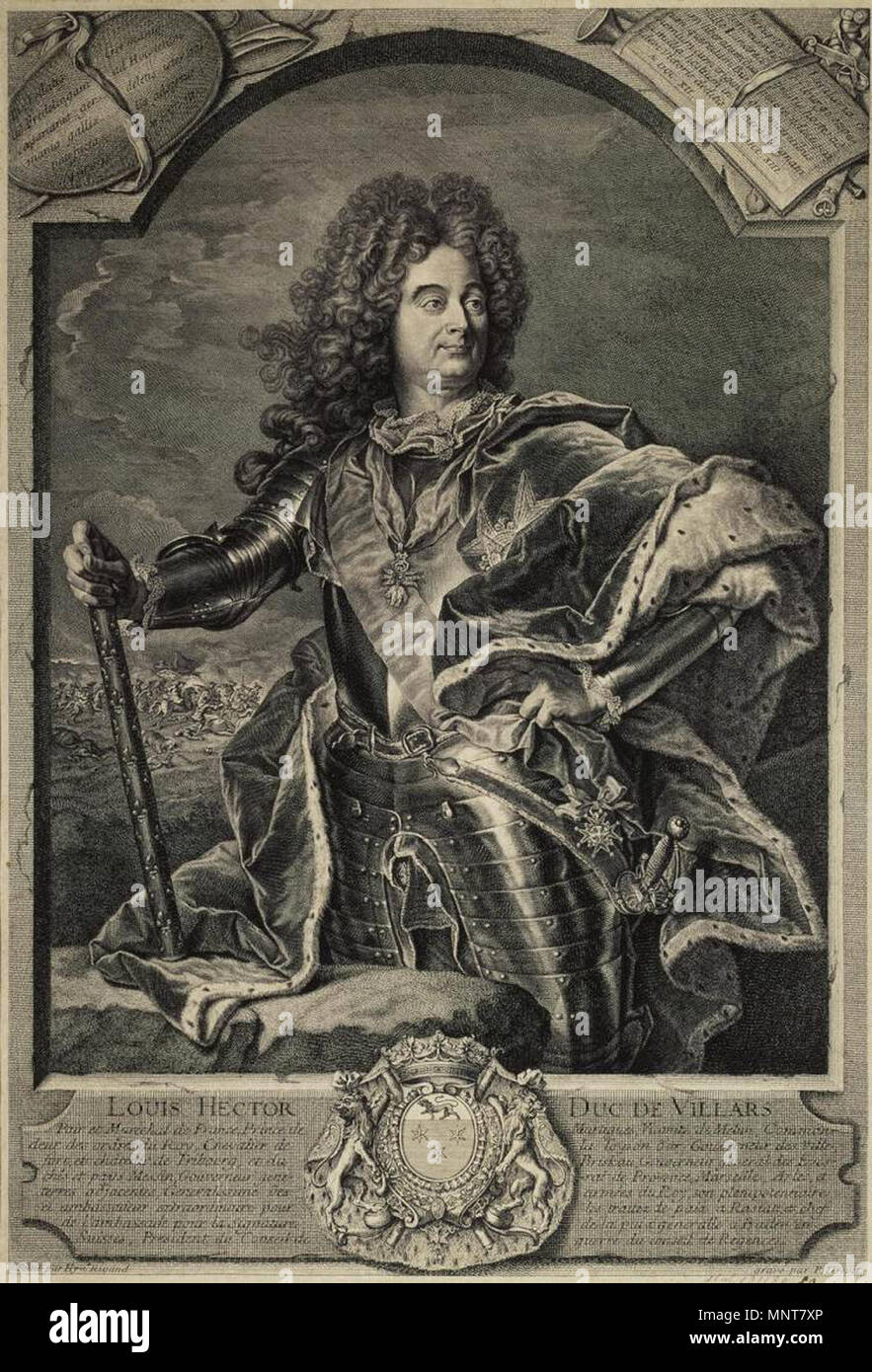 Portrait of Louis Hector, Duc de Villars, Marshal of France circa 1718 ...