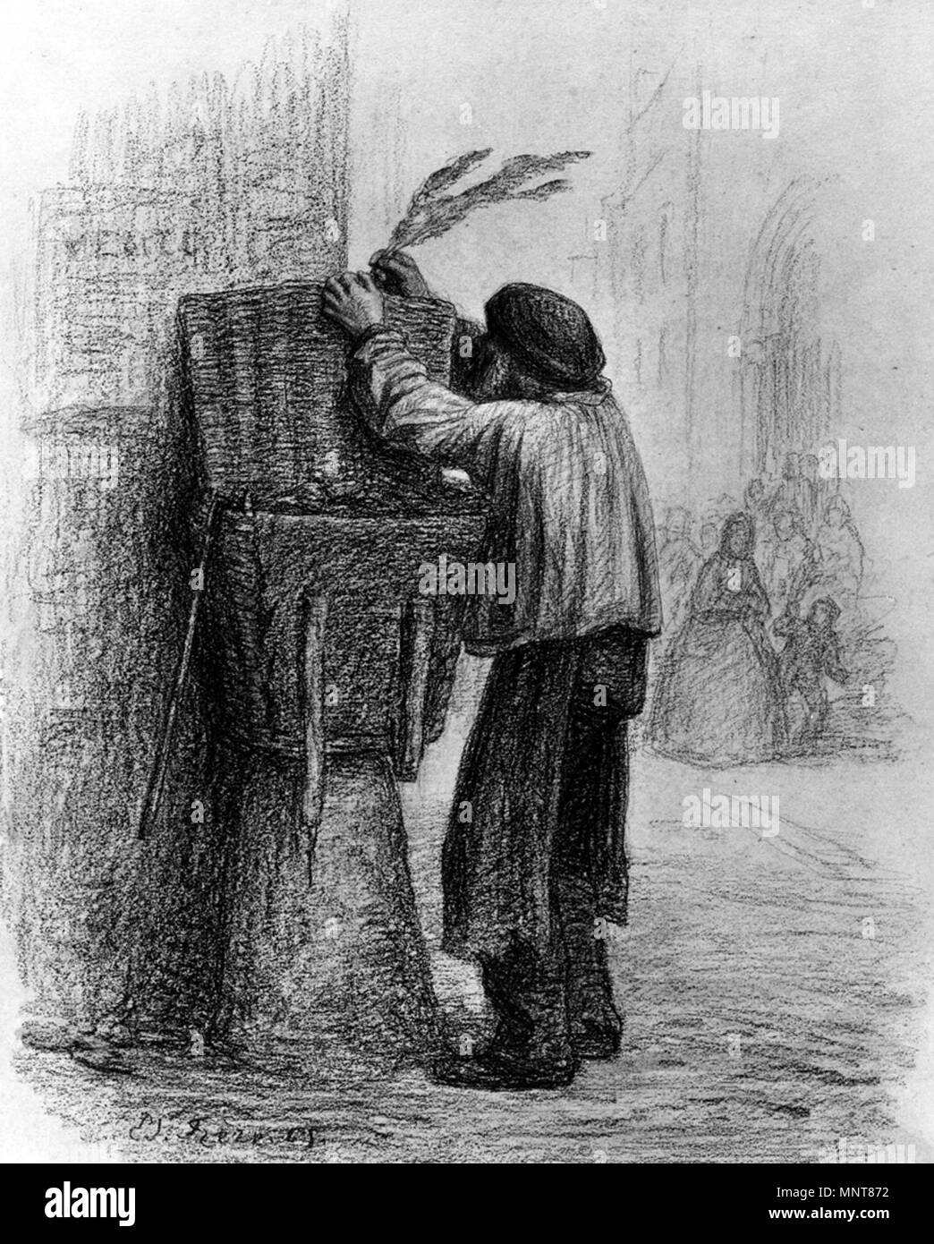 Watercolor on gray wove paper Black and White Stock Photos & Images - Alamy