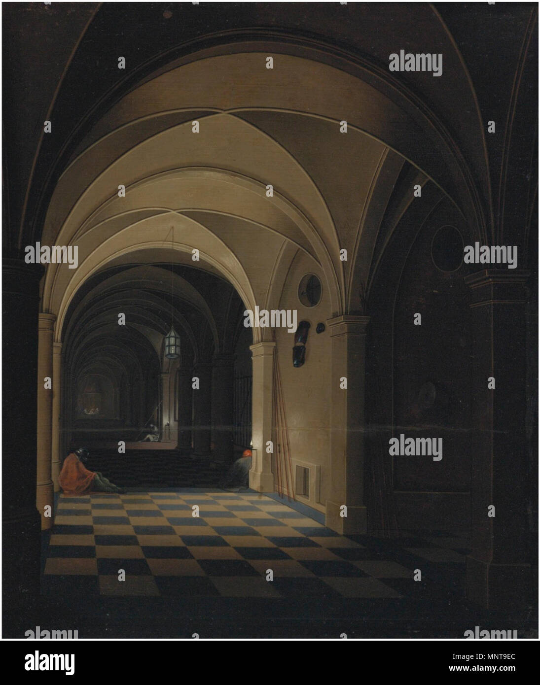 Interior of a prison with sleeping guards, St Peter beyond between 1635 ...