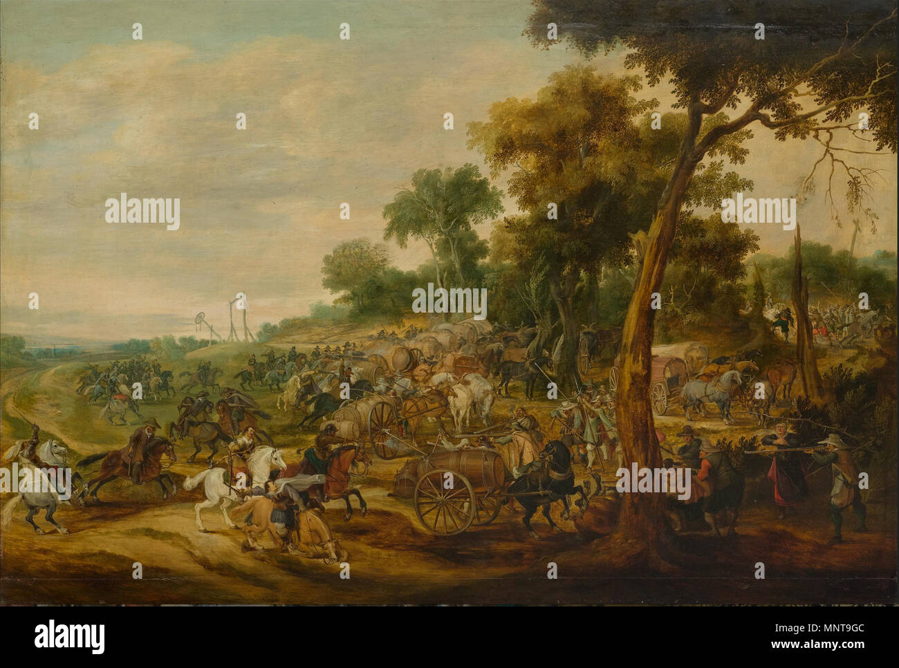 Broad landscape with equestrian battle between 1623 and 1666. 994 ...