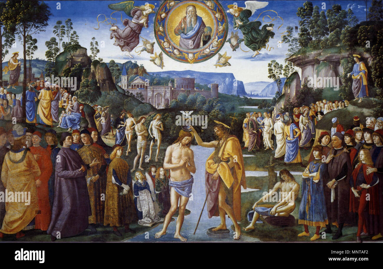 The Baptism of Christ . English: first painting on the North Wall, from ...
