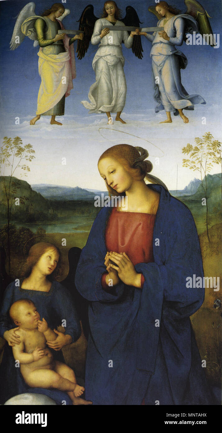 The Virgin and Child with an Angel . Pietro Perugino: Polittico della ...