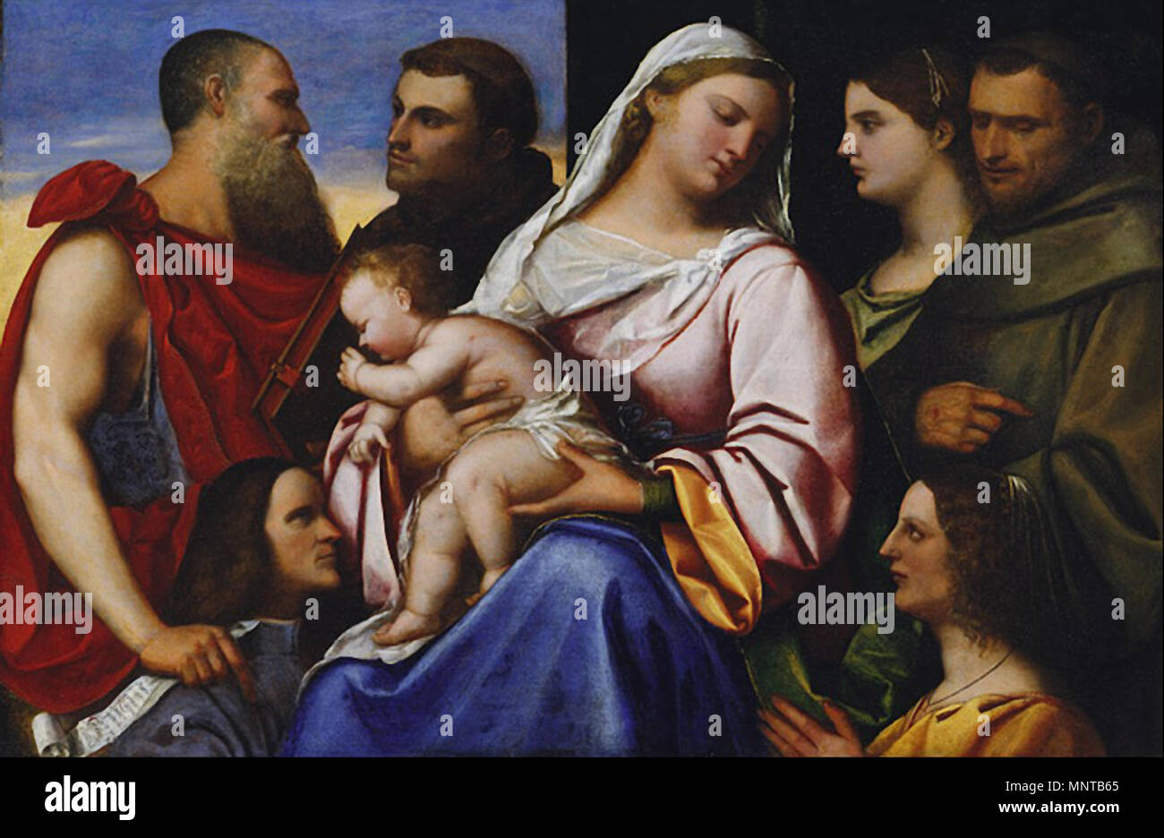 Heilige familie mit heiligen und stiftern hi-res stock photography and ...