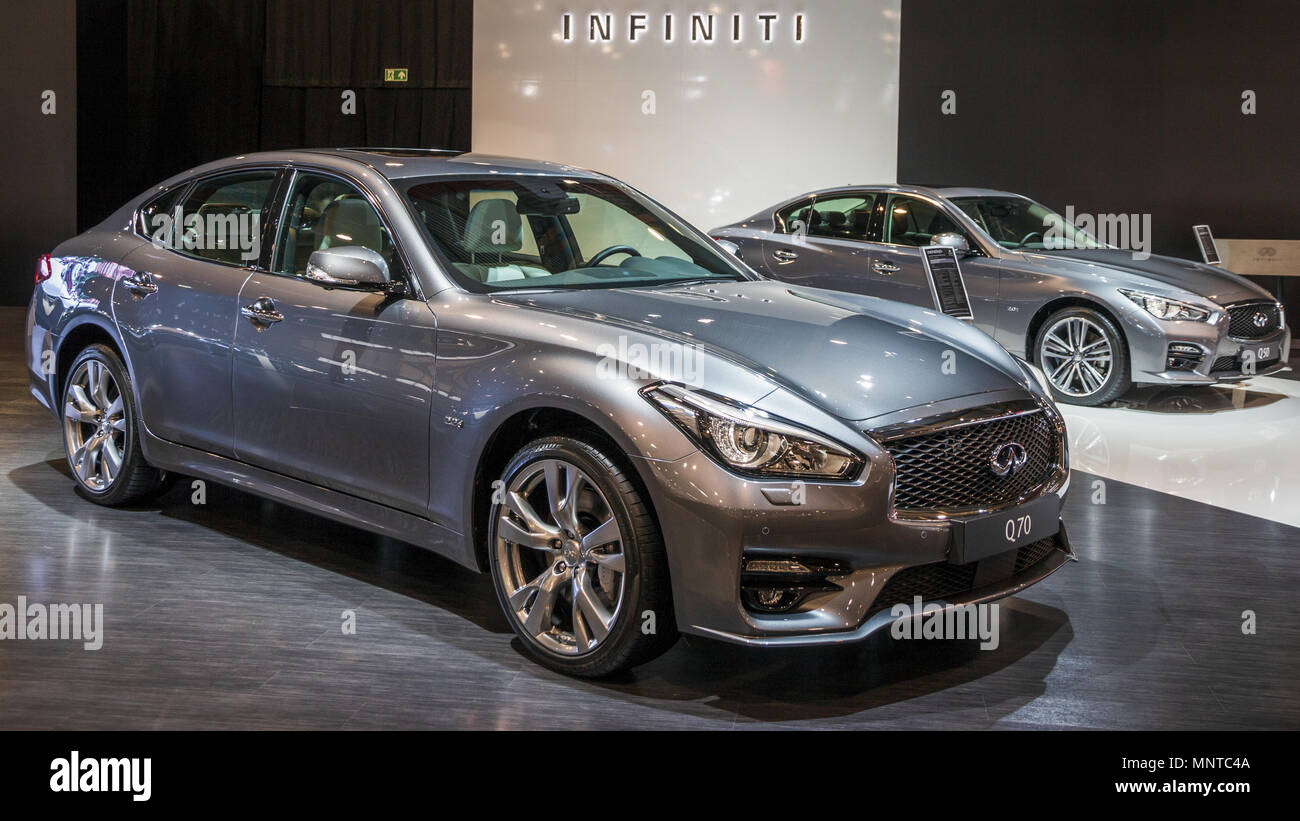 BRUSSELS - JAN 12, 2016: Infiniti Q70 and Infiniti Q50 cars showcased ...