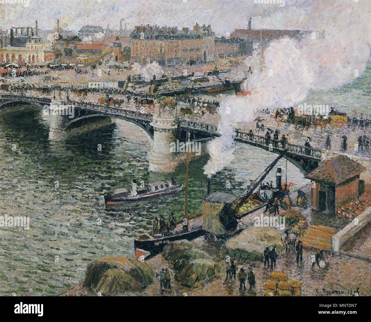 Pont Boieldieu in Rouen, Rainy Weather 1896. 1007 Pissarro - Pont ...