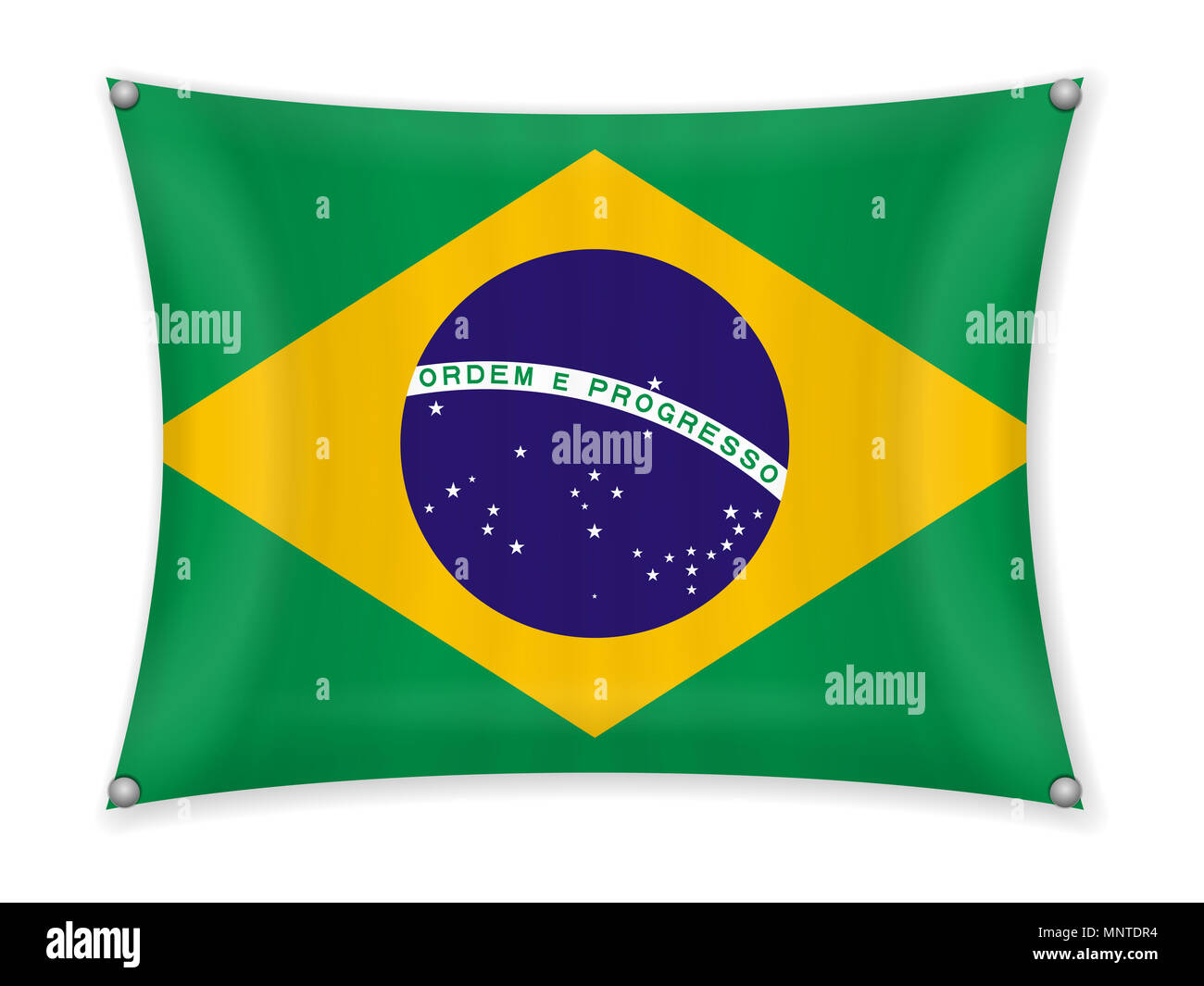 Waving brazil flag on Cut Out Stock Images & Pictures - Alamy