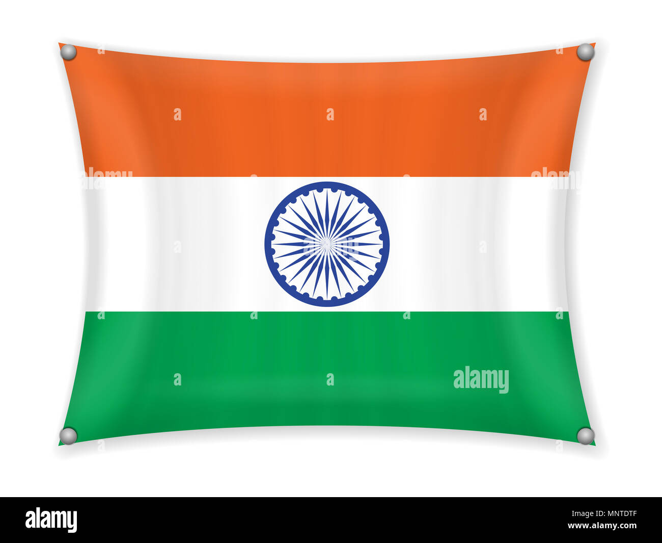 Waving India flag on a white background Stock Photo - Alamy
