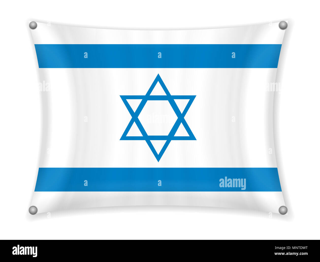 Waving Israel flag on a white background Stock Photo - Alamy