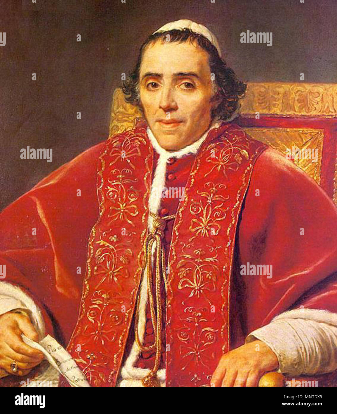 Portrait du pape Pie VII (Portrait of Pope Pius VII) detail 1805. 1008 ...