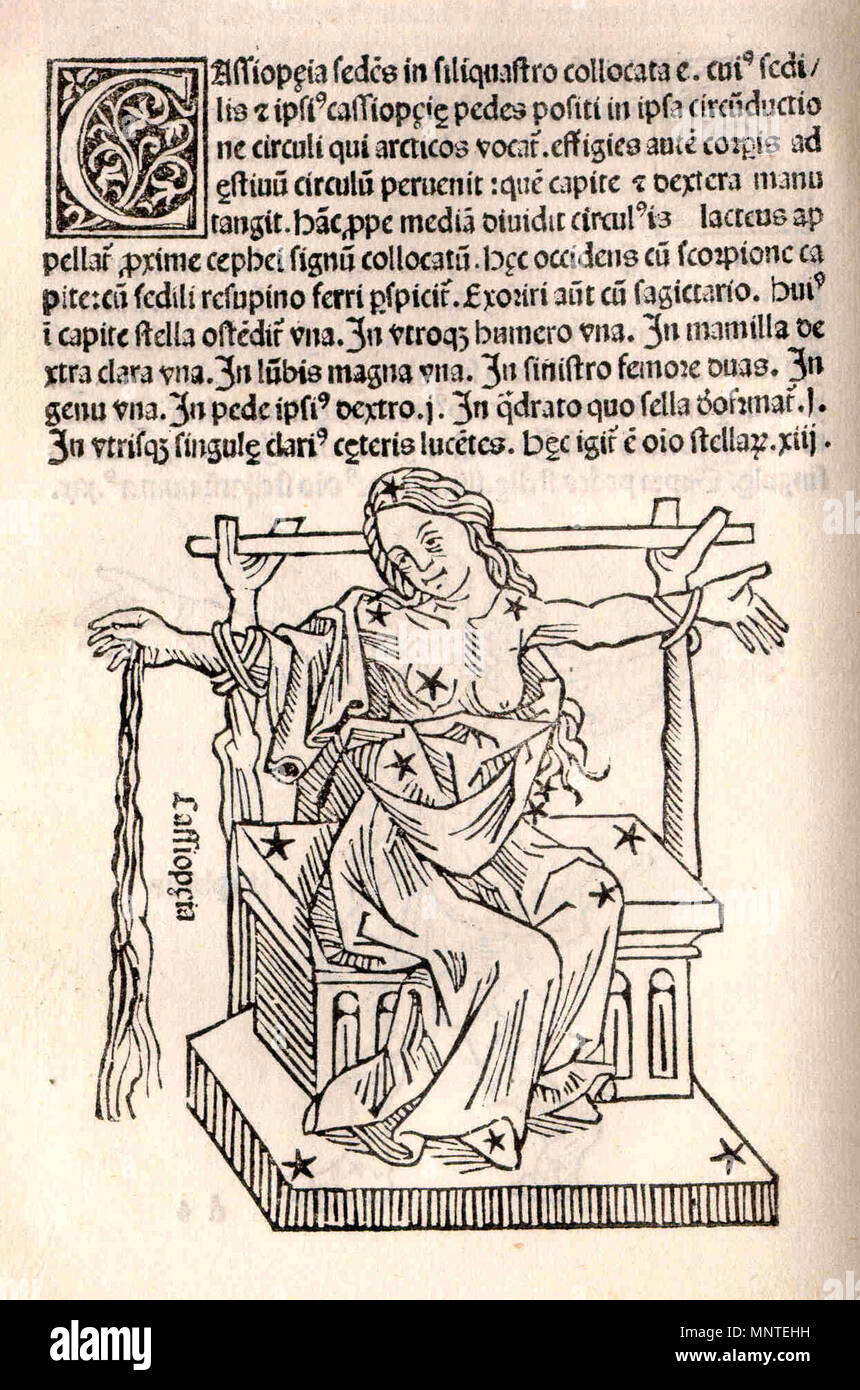 . Woodcut of Cassiopeia from Hyginus' Poeticon Astronomicon . 1 July ...