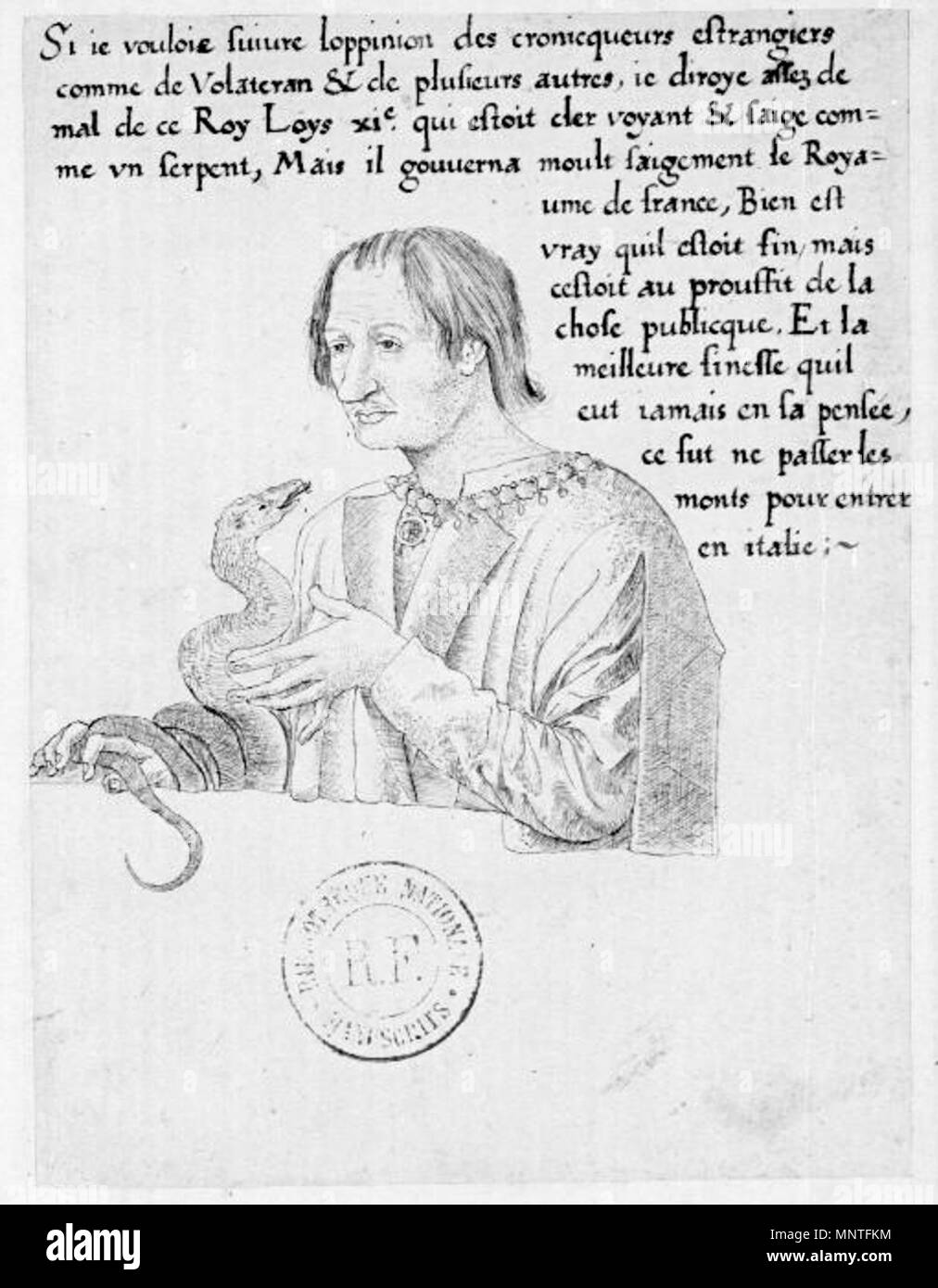 1015 Portrait de Louis XI d'après Jean Fouquet Stock Photo - Alamy