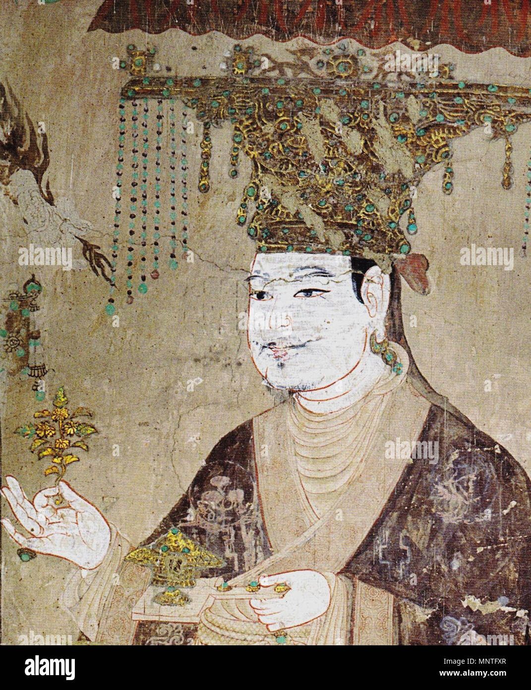 . English: Portrait of Viśa Saṃbhava, a Khotan king, from the Mogao ...
