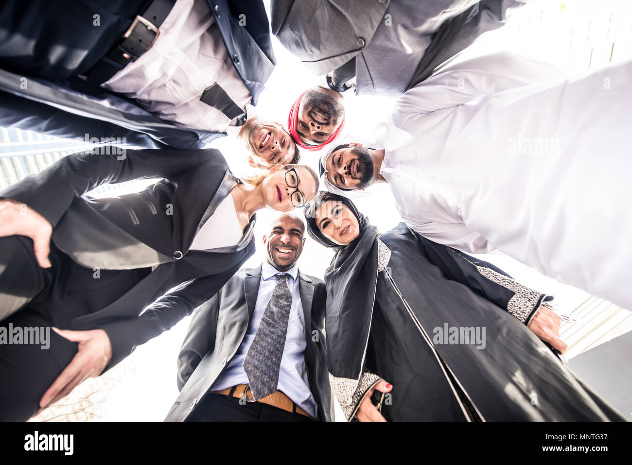 Multicultural business people meeting and talking about business ...