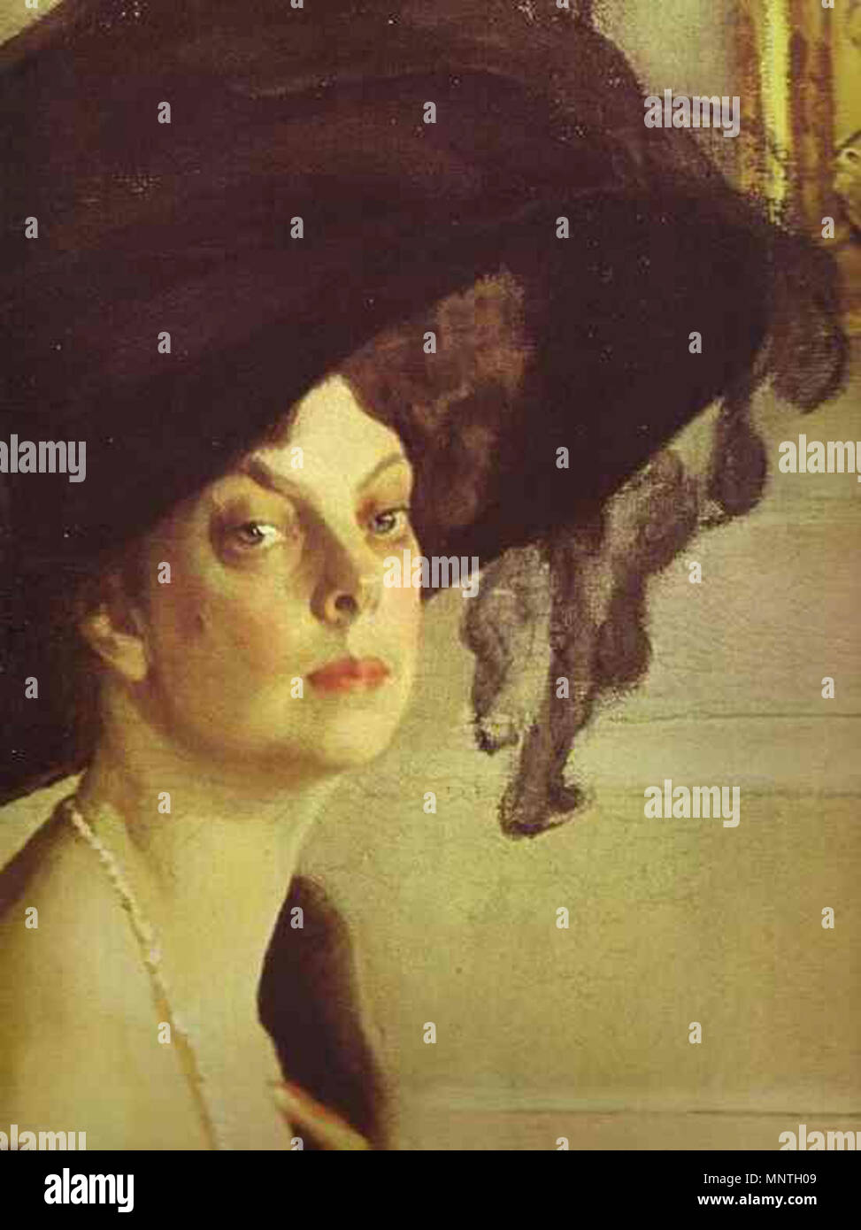 . Portrait of Princess Olga Orlova. Detail. 1911. Tempera on canvas ...