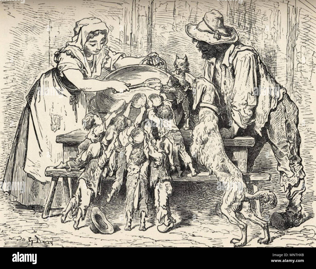 . Illustration for Charles Perrault's Le Petit Poucet from Histoires ou ...