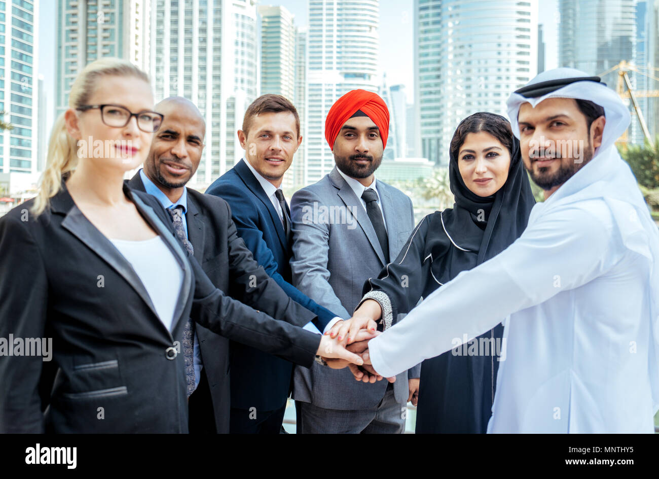 Multicultural business people meeting and talking about business ...