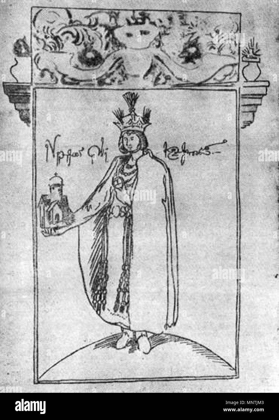 . English: Princess of Mingrelia - wife of Levan II Dadiani. A sketch ...