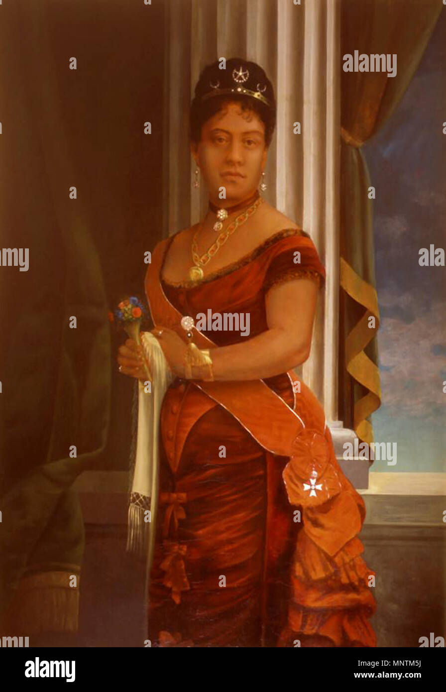 . English: Portrait of Queen Emma. Oil painting at at Iolani Palace ...