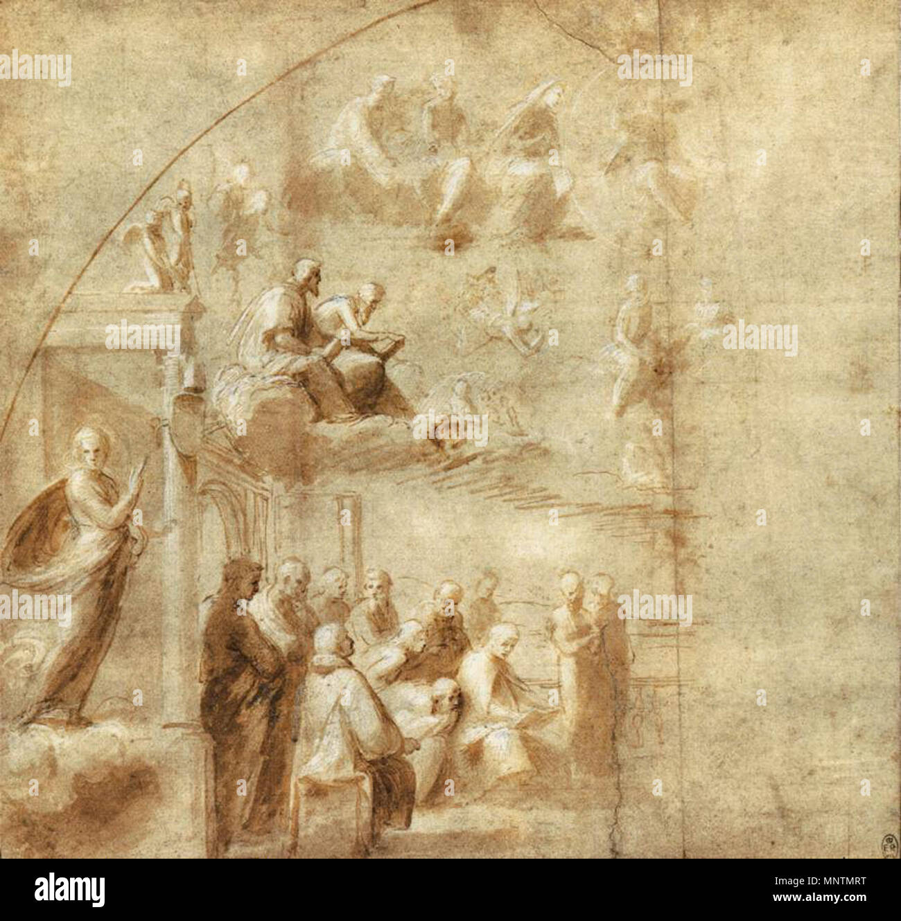 Design for the left half of the Disputa between 1501 and 1511. 1038 ...