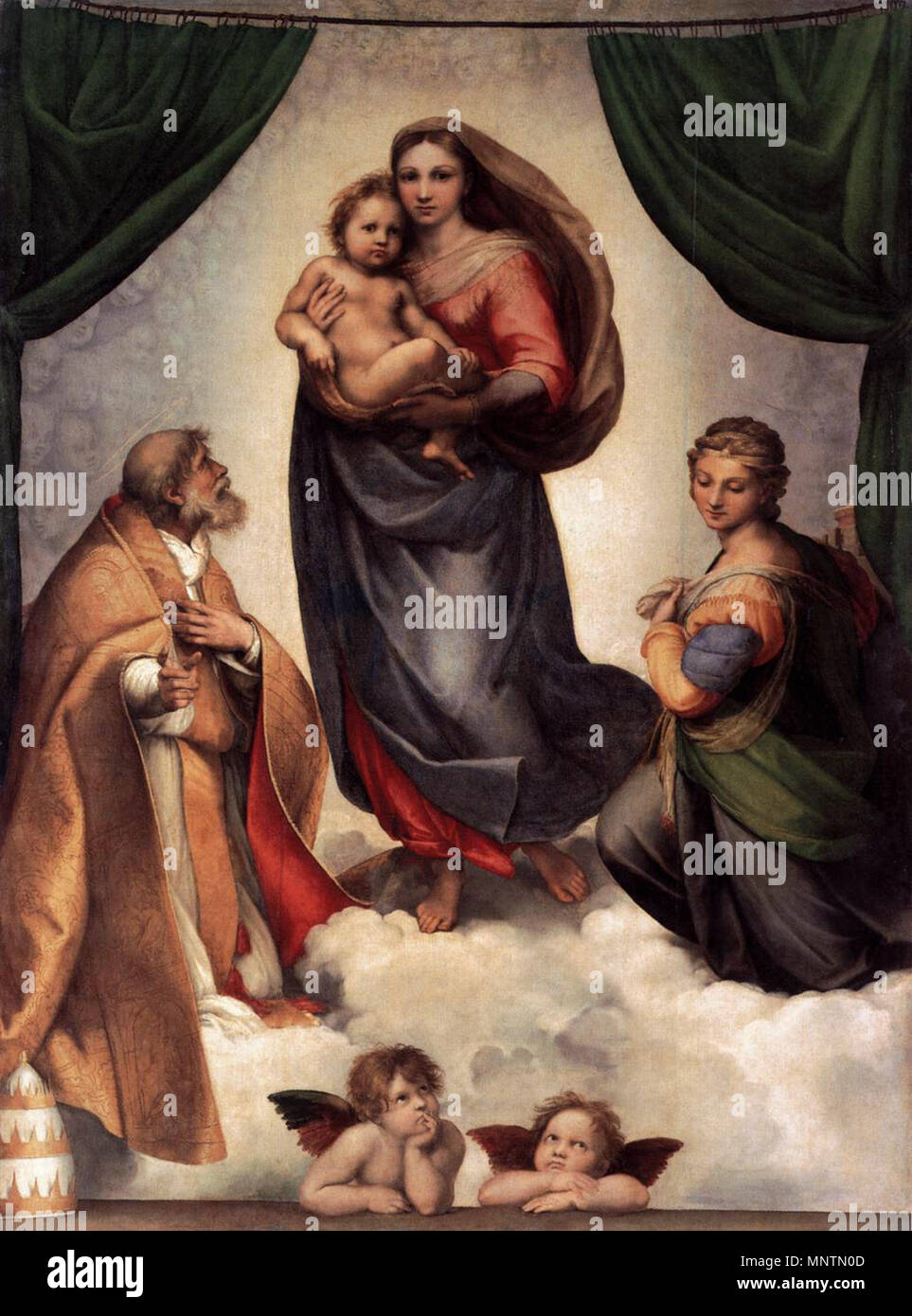 English: The Sistine Madonna between 1513 and 1514. 1039 Raffaello ...