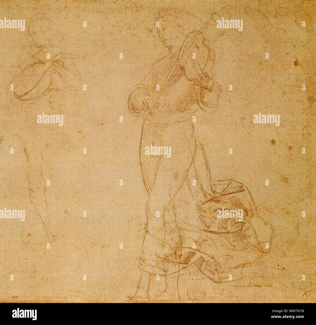 English: Study of an Angel circa 1503. 1039 Raffaello, studio di angeli ...